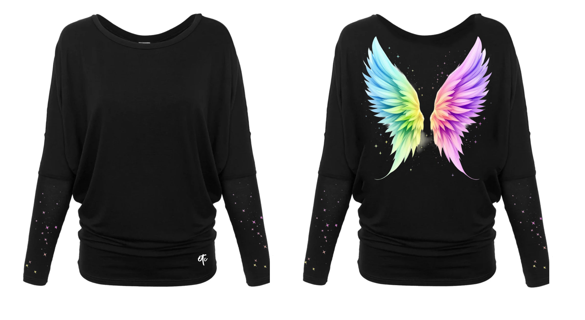 Rainbow Angel Wings Batwing Tee – ETC NZ Clothing